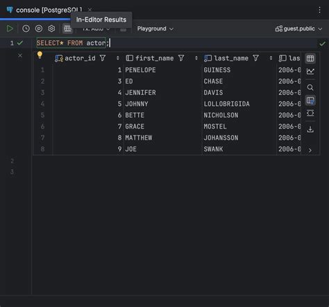 Query Results Datagrip Documentation