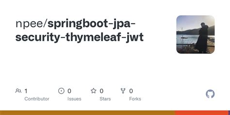 GitHub Npee Springboot Jpa Security Thymeleaf Jwt