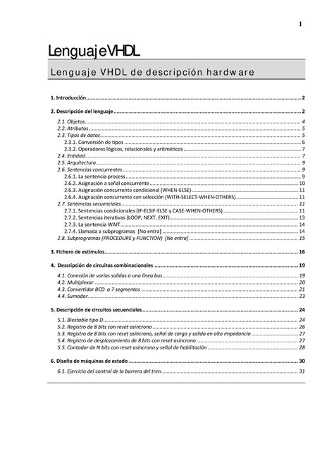 Vhdl Lenguaje De Programación Vhdl Lleenngguuaajjeevvhhddll 1