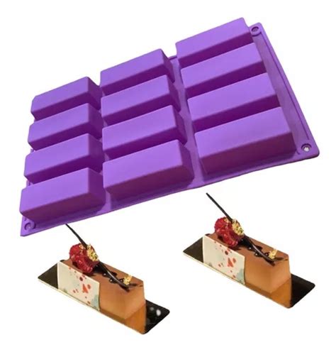 Molde Silicona Rectangular Para Postre 12 Cavidades Cuotas Sin Interés