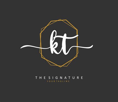 K T Kt Initial Letter Handwriting And Signature Logo A Concept Handwriting Initial Logo With
