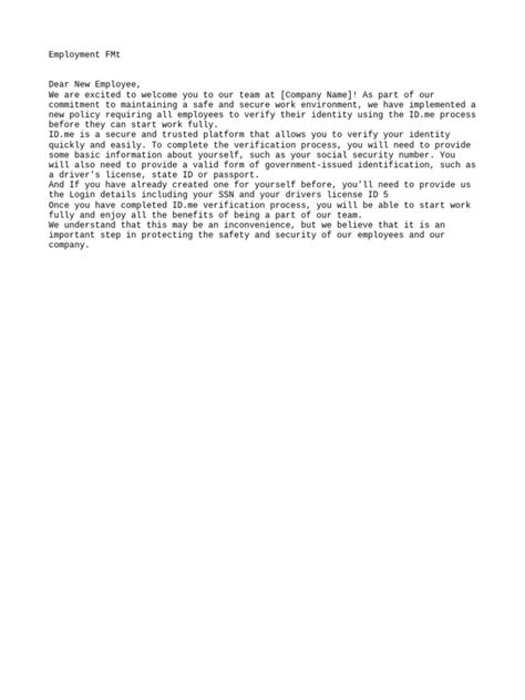 Idme Verification For New Employees Pdf