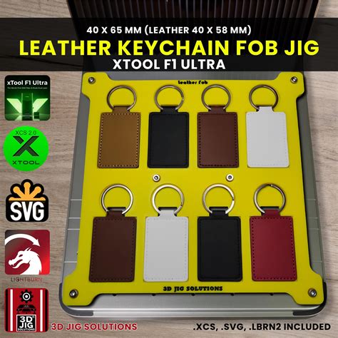 Xtool F1 Ultra Leather Keychain Jig Laser Fixture For Rectangle Key Fobs