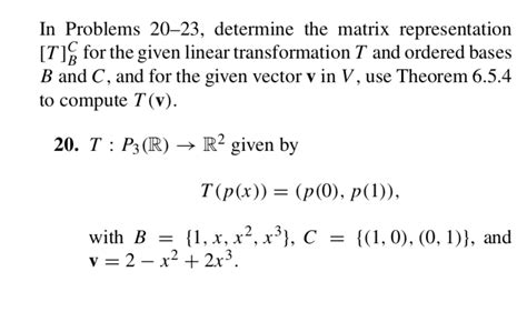 Solved In Problems Determine The Matrix Chegg
