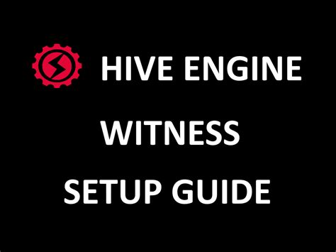 step by step guide to setup hive engine witness from scratch — hive