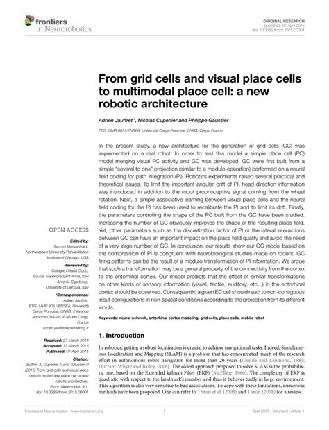 Pdf From Grid Cells And Visual Place Cells To Multimodal Place Cell