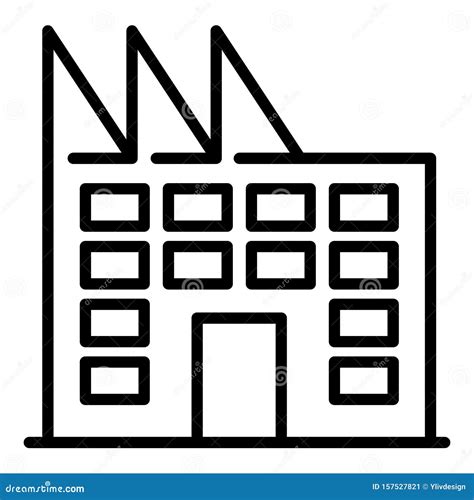 Factory Building Icon Outline Style Stock Vector Illustration Of Chemical Outline 157527821