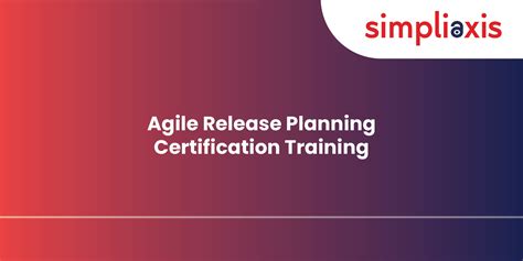 Agile Release Planning Certification Training