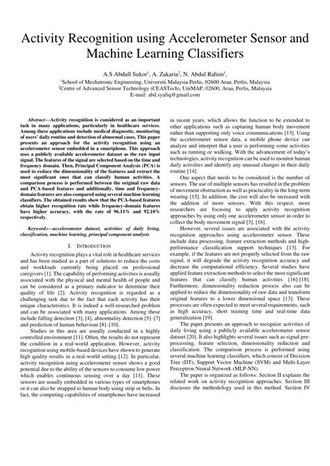 Pdf Activity Recognition Using Accelerometer Sensor And Machine