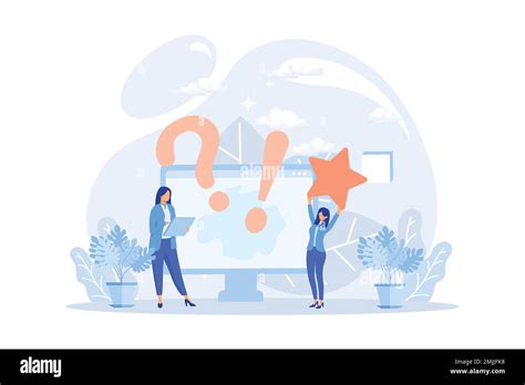 Frequency Asked Questions And Helpdesk Illustration Characters Contacting With Helpdesk Service