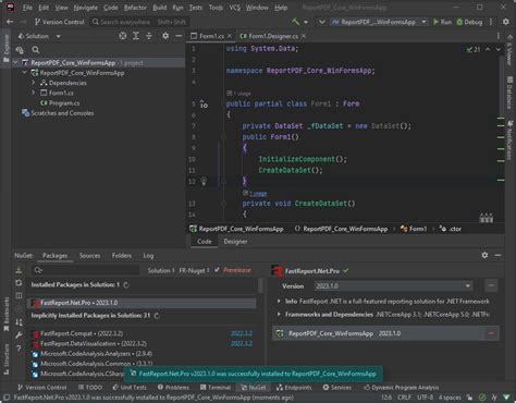 Creating A Pdf Report In Jetbrains Rider C In Windows 11 Fast Reports