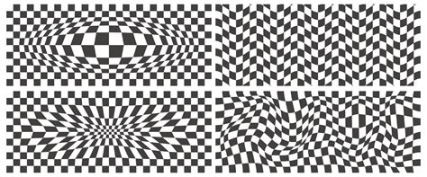 Checkerboard Wavy Patterns Abstract Chess Square Vector Image