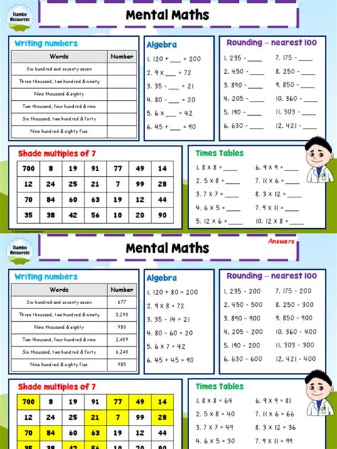 Grade 4 Mental Maths Worksheet 3 Pdf Pdf Mathematics