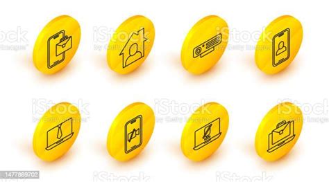 라인 온라인 작업 노트북에서 마이크 음소거 모바일 비디오 카메라 끄기 채팅 회의 웹 및 프리랜서 아이콘을 설정합니다 벡터 3차원 형태에 대한 스톡 벡터 아트 및 기타 이미지