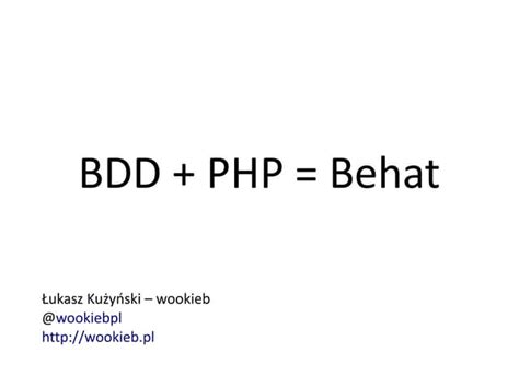 Bdd In Php Behat Pdf