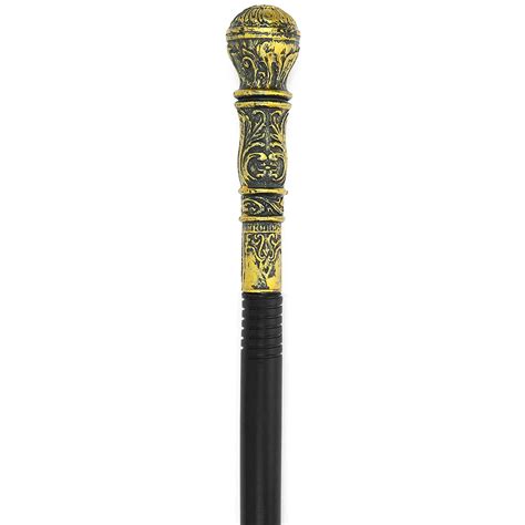 Skeleteen Antique Gold Walking Cane Elegant Vintage Prop Stick Dress