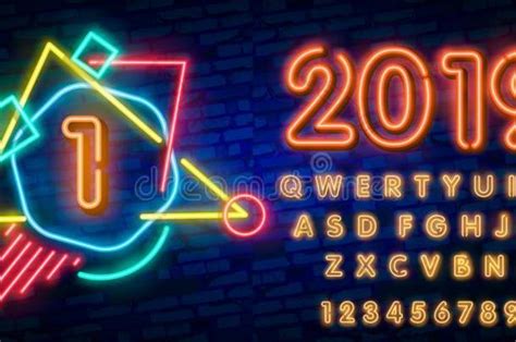 数字英语字母表的第个字母一象征氖符号矢量 包图企业站