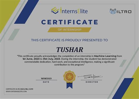 Tushar On Linkedin Machinelearning Internship Datascience