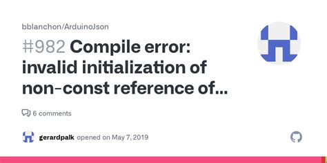 Compile Error Invalid Initialization Of Non Const Reference Of Type ArduinoJson Issue
