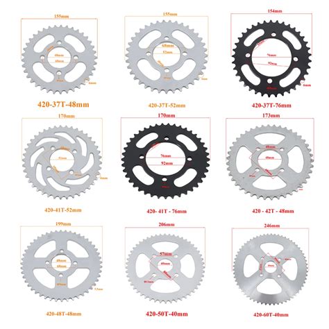 420 Chains 37t 41t 42t 48t 50t 60t Teeth Motorcycle Chain Sprockets
