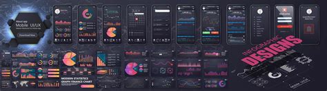 Premium Vector Different Ui Ux Gui Mobile Screens Modern Infographic Diagram Template And