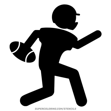 Running Back Stencil Free Printable Papercraft Templates