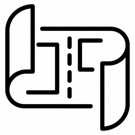 Construction Building Architecture Carpentry Blueprint Plan Drawing Icon Download On