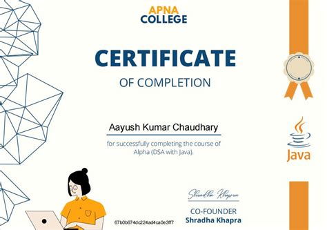 Earned Data Structure With Java Certification Aayush Kumar Chaudhary