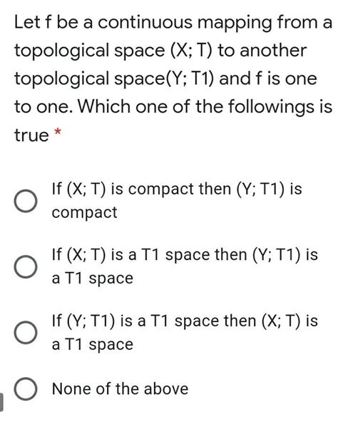 Solved Let F Be A Continuous Mapping From A Topological Chegg