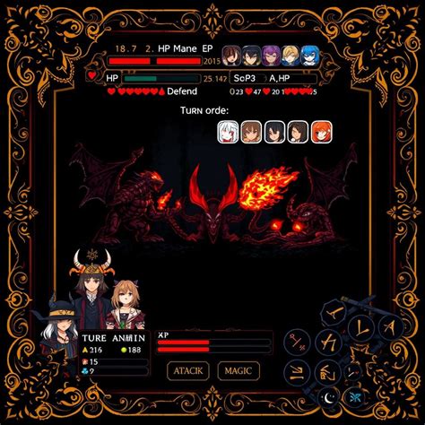 Dark Gothic Jrpg Battle Screen With Demonic Theme Ai Art