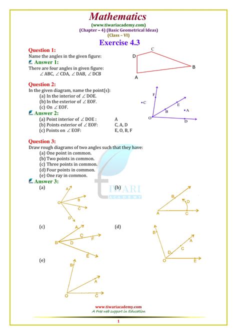 Ncert Solutions For Class 6 Maths Chapter 4 Basic Geometrical Ideas