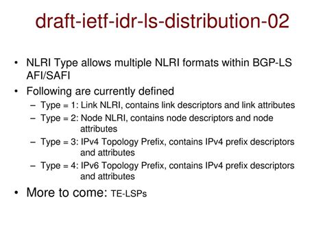 Draft Ietf Idr Ls Distribution Ppt Download