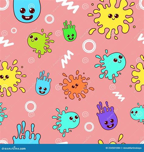 Funny Colored Blots Endless Seamless Pattern Vector Illustration Stock Vector Illustration