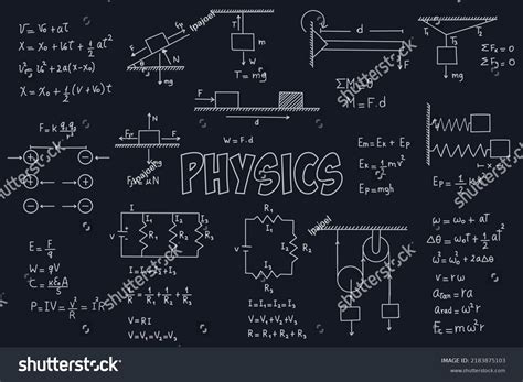 Notes On Exercises Physical Formulas Equations Stock Vector Royalty