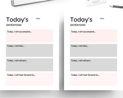 The Intention Setting Planner Printable Daily Prompts Intention