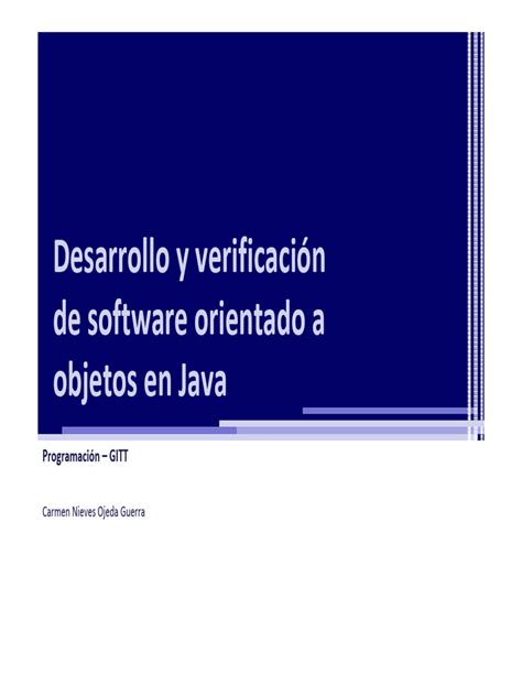 T2 S1 Desarrollo Y Verificación De Software Orientada A Objetos En