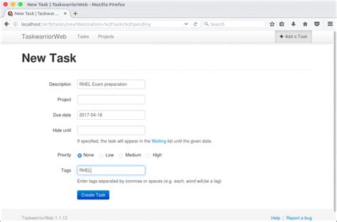 Taskwarrior Web A Web Interface For Taskwarrior Todo Application