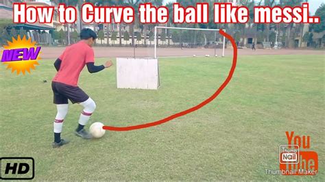 How to Curve the ball like messi.. in football free kicks - YouTube