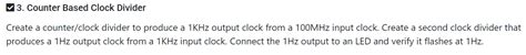 Solved Counter Based Clock Divider Create A Counter Clock Chegg Com