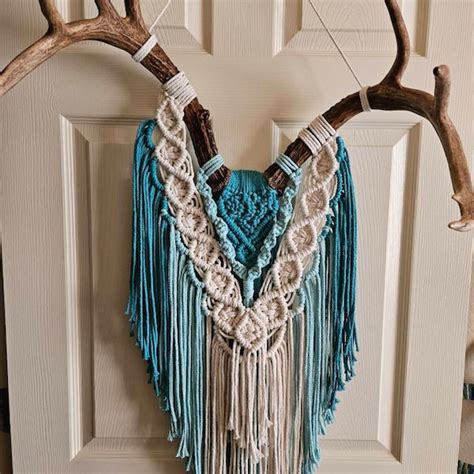 Macrame Antler Tutorial Pattern Wall Hanging Digital Download Witchy