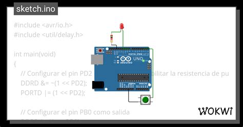 Encendido De Led Con Boton Wokwi Esp32 Stm32 Arduino Simulator