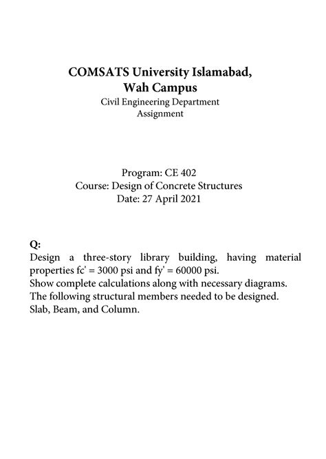 Solution Preliminary Design Of A Three Story Library Building