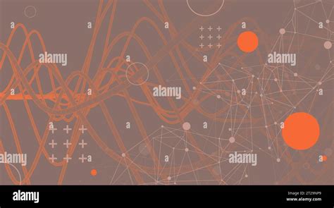 Vector Abstract Background With A Wireframe Dynamic Pipes Line And Particles Plexus Effect