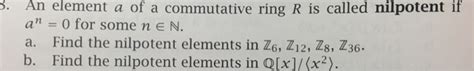 solved an element a of a commutative ring r is called