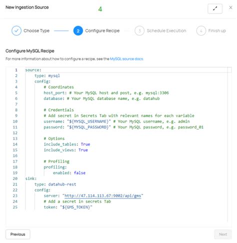 DataHub中导入mysql元数据 SQLFlow