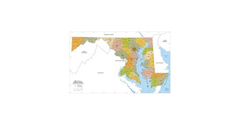 Zip Codes Map With State Of Md Maryland State Us Map Vector Exact