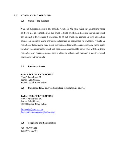 4 Company Background Template 3 Company Background 3 Name Of The Business Name Of Business