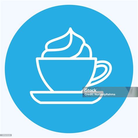 아이콘 비엔나 커피 음료 기호에 적합합니다 파란 눈 스타일 편집 가능한 간단한 디자인 디자인 템플릿 벡터 간단한 기호 그림 0