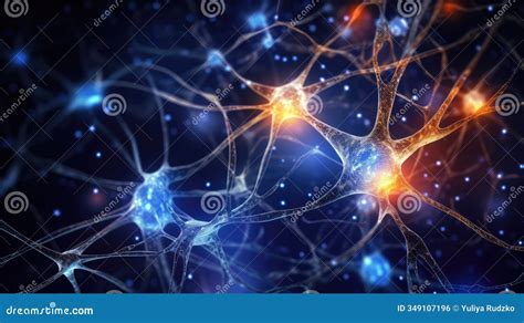 Illuminated Neurons Network Detailed Visualization Of Brain Cells