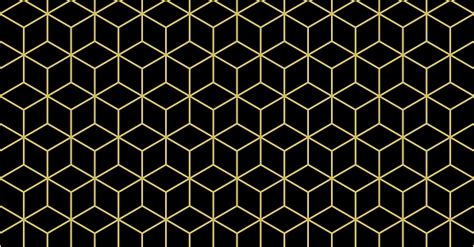 Isometric Cube Grid Seamless Pattern Golden Line Isometric Grid With Editable Strokes Cubic